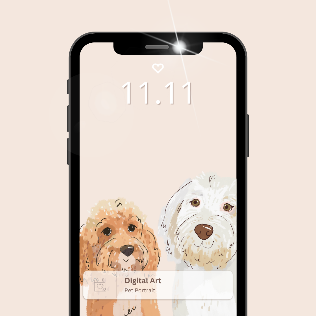 Personalized Custom Pet Portrait | 2 Pets | Digital File | by The Doggo ...